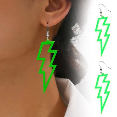 NEON Flash Earrings Funky Kitsch 80s90s Punk Rock Bolt Cel Retro 7R3W X4Z5 юъ | eBay