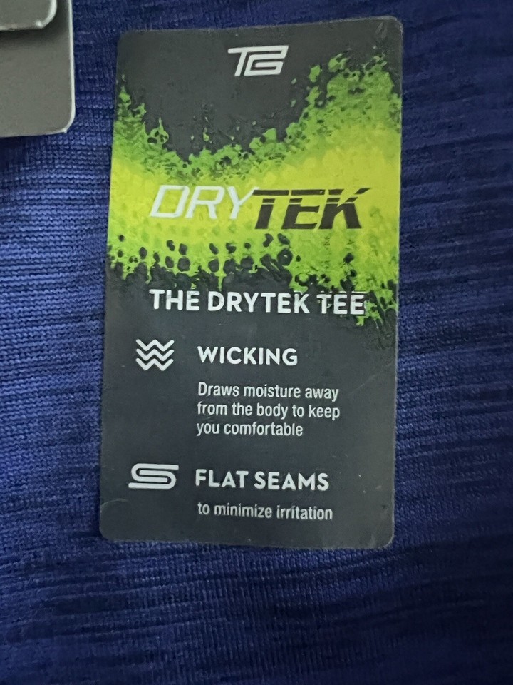 NEW! Tek Gear Men’s DryTek Core Performance Active Top - Size XL Dark ...