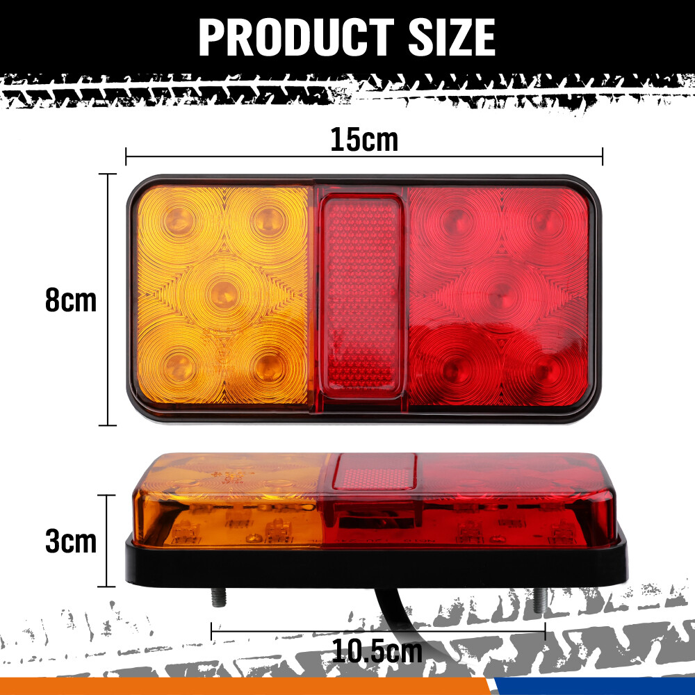 LED Trailer Tail Light Kit Pair Plug 8m 5 Core Wire Caravan Ute 7 Pin ...