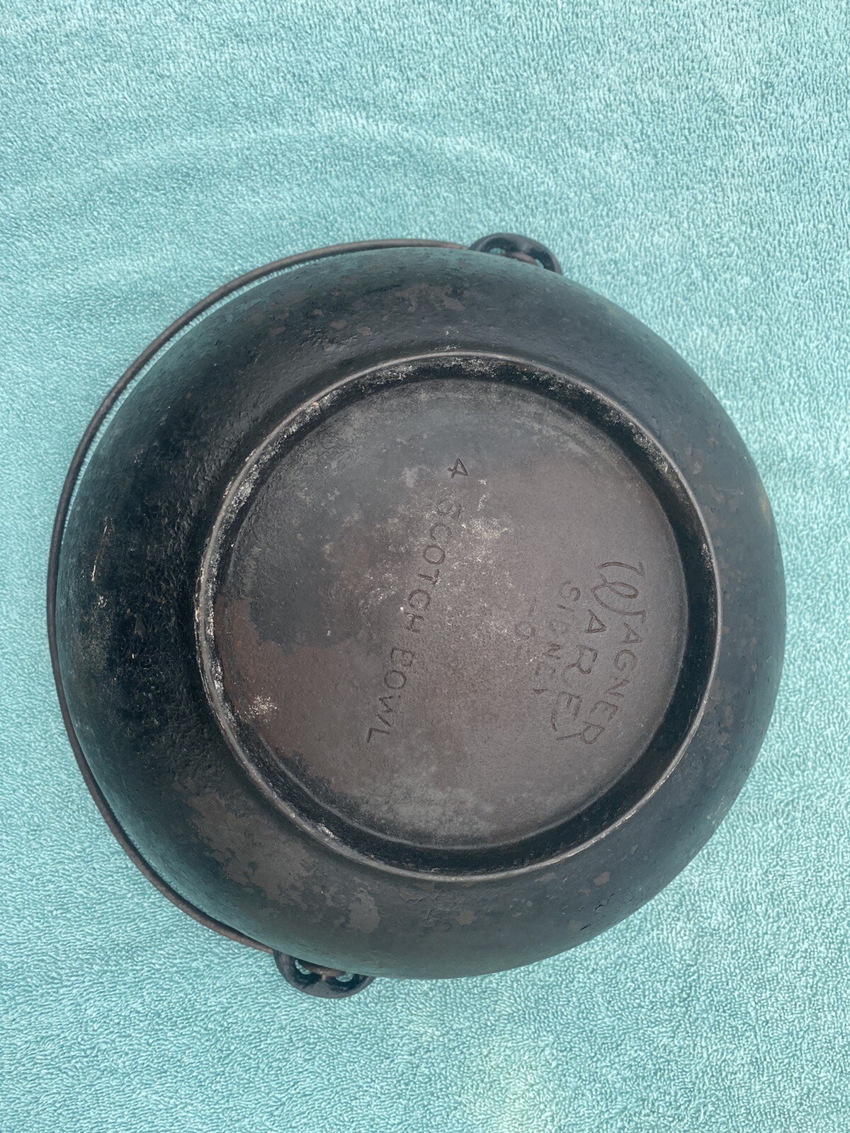 Antique Vintage Wagner Ware Sydney O No. 4 Cast Iron Scotch Bowl Bail ...