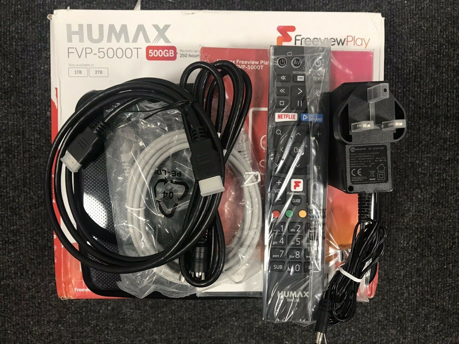 HUMAX FVP-5000T Freeview Play HD TV Recorder 500GB - Black for sale ...