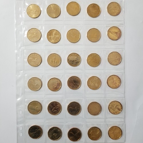 Canada 1 Dollar Coin Collection Coloured + Non-Coloured Loonie Full Set ...