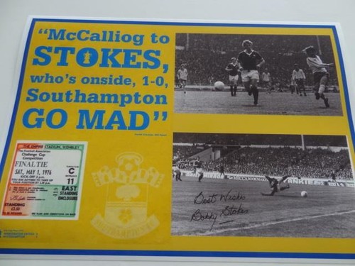Bobby Stokes signed REPRINT winning goal for Southampton FC 1976 FA Cup ...