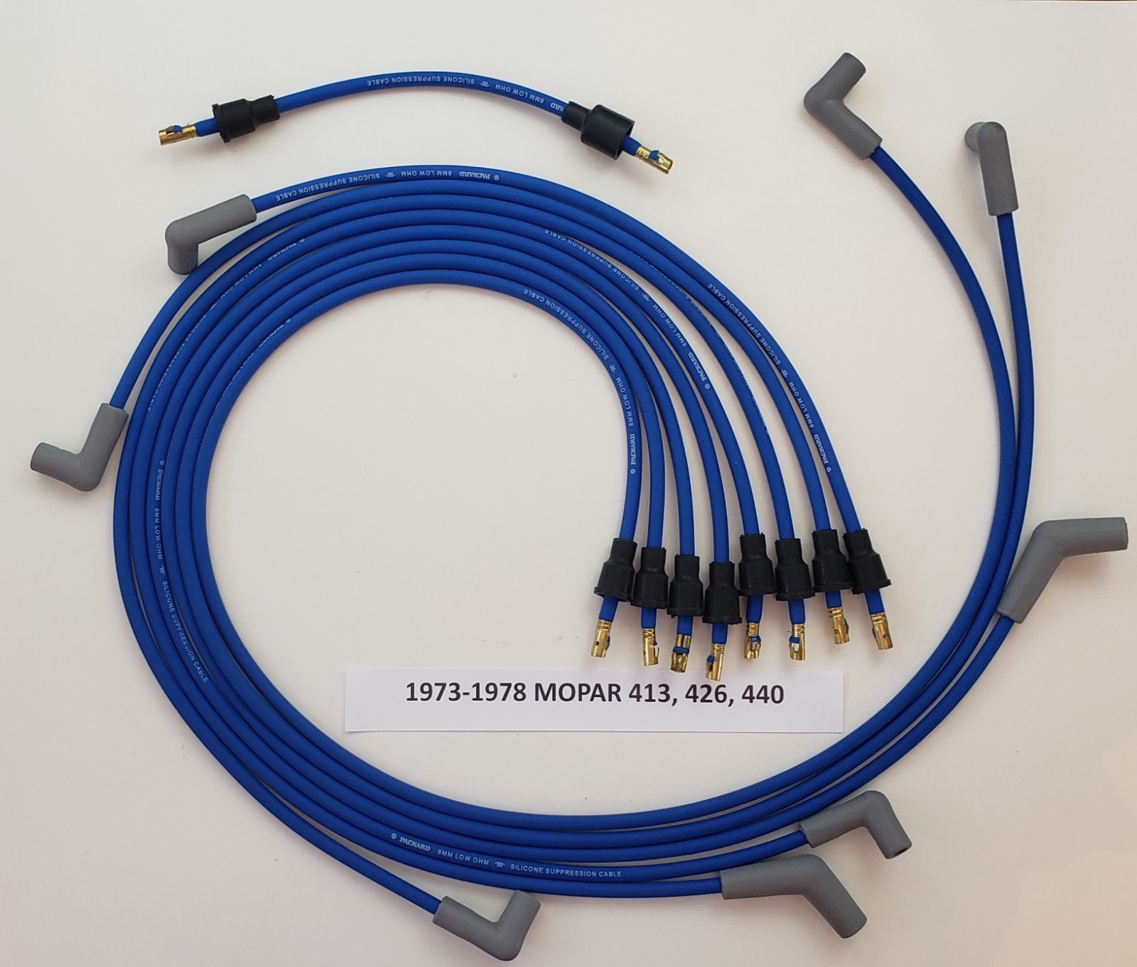 1973-1978 MOPAR 400 440 BIG BLOCK BLUE 8mm Spiral Spark Plug Wires ...