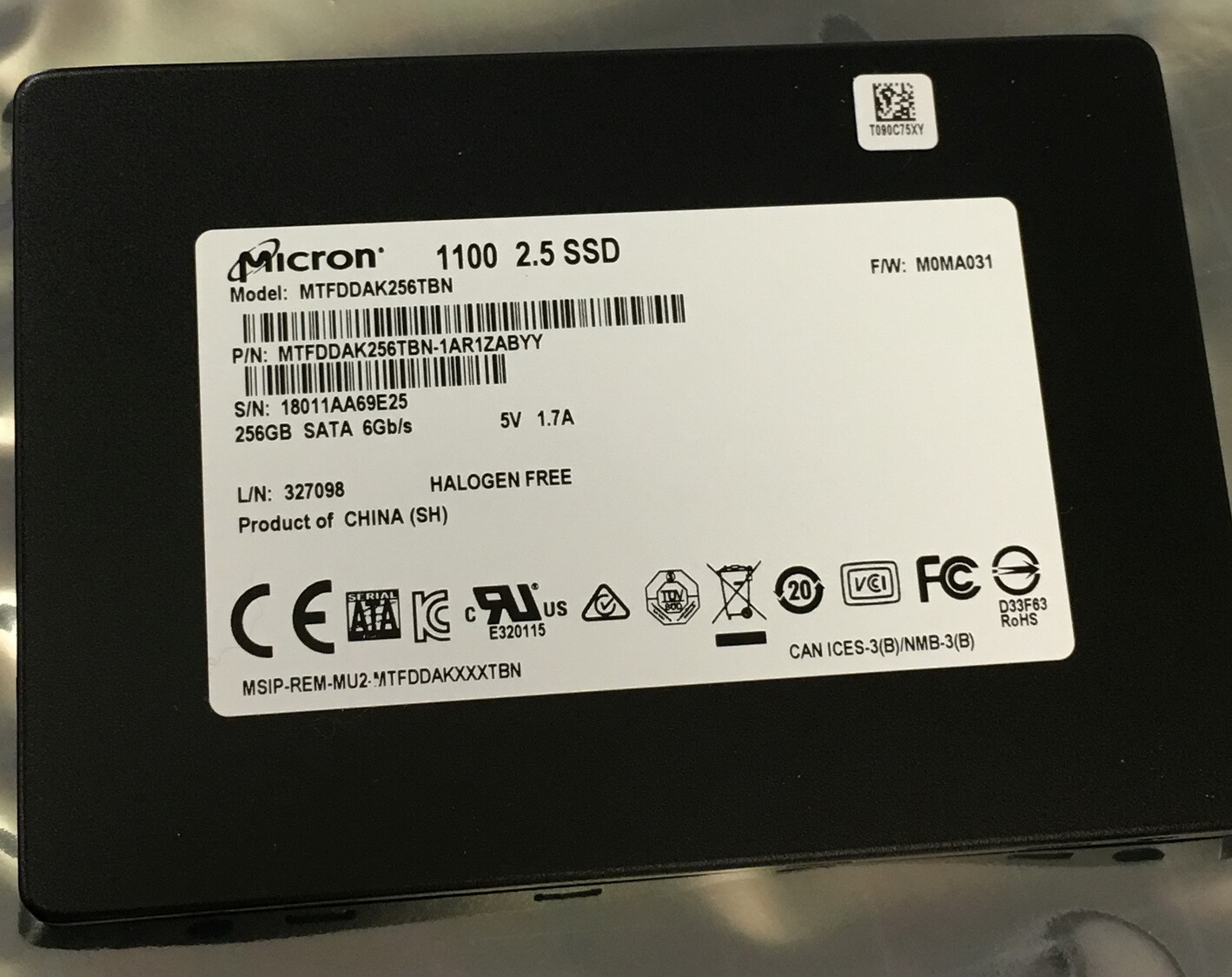 Micron 1100 256gb SSD SATA Laptop 2.5" Solid State Drive 6Gb/s ...
