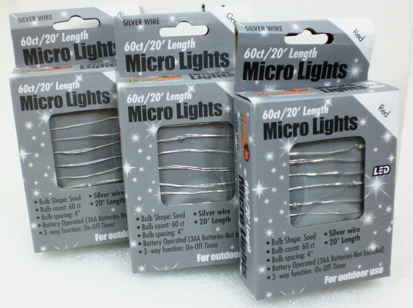 20Ft - 60Ct Micro LED Battery Operated Seed Rice Mini Lights Christmas ...
