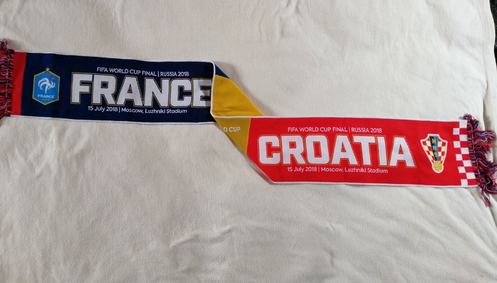 Official FIFA scarf World Cup 2018. FRANCE - CROATIA 15. July 2018. | eBay