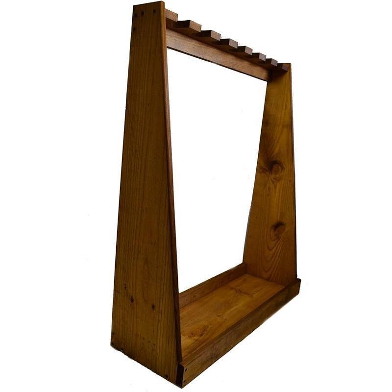 Wooden Gun Display Rack 7 Long Guns Rifles Shotguns Floor Stand USA ...
