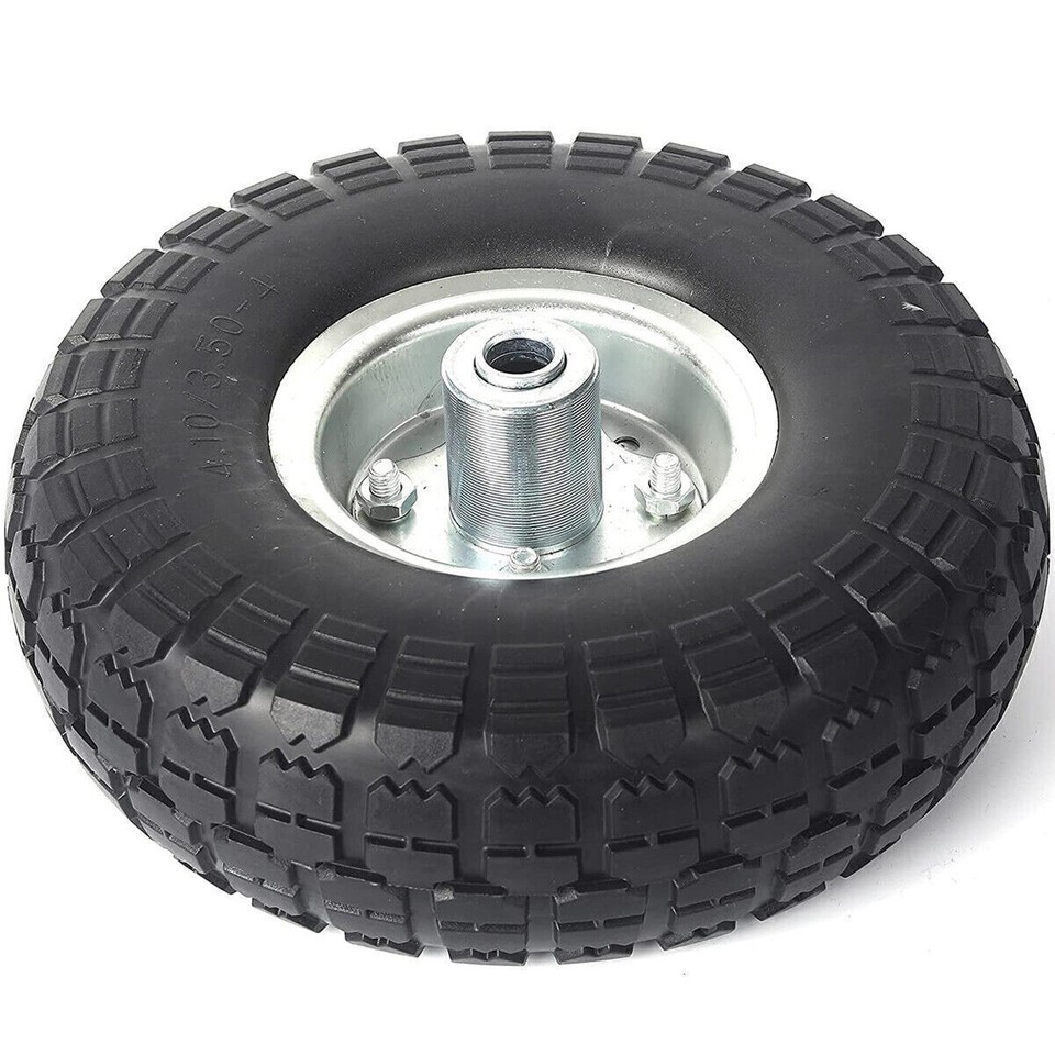 10" Solid Trolley Wheels 4.10/3.50-4 Puncture Proof Heavy Duty No air ...