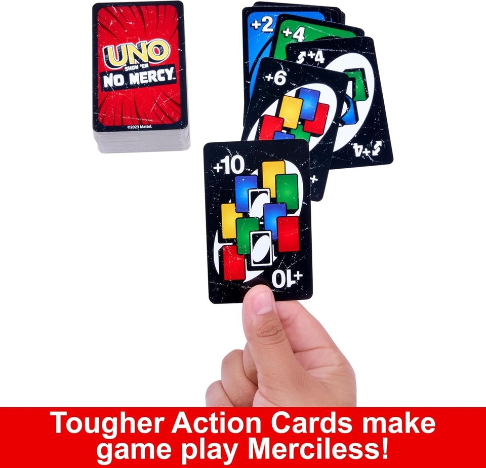 UNO Show Em No Mercy Card Game for Kids, Adults & Family Night Parties ...