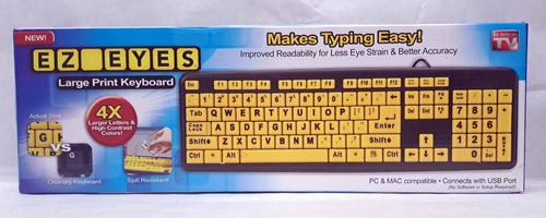 All Star - EZ Eyes Large Print USB Keyboard - New in Box - PC or Mac ...