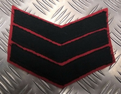 Sergeant Rank Chevrons Navy Blue on Red Genuine Vintage British Army ...