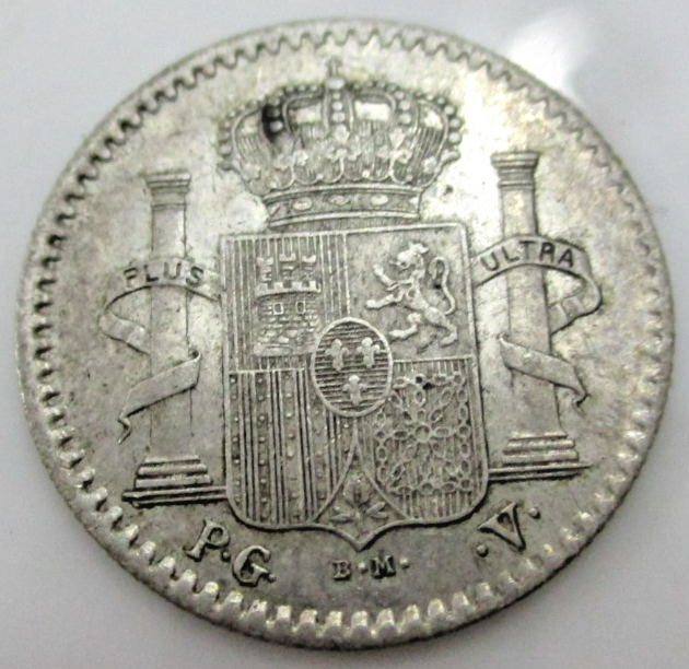 1895-96 Puerto Rico 5x COIN SET 5 CENTAVOS-1 PESO Authentic Originals ...
