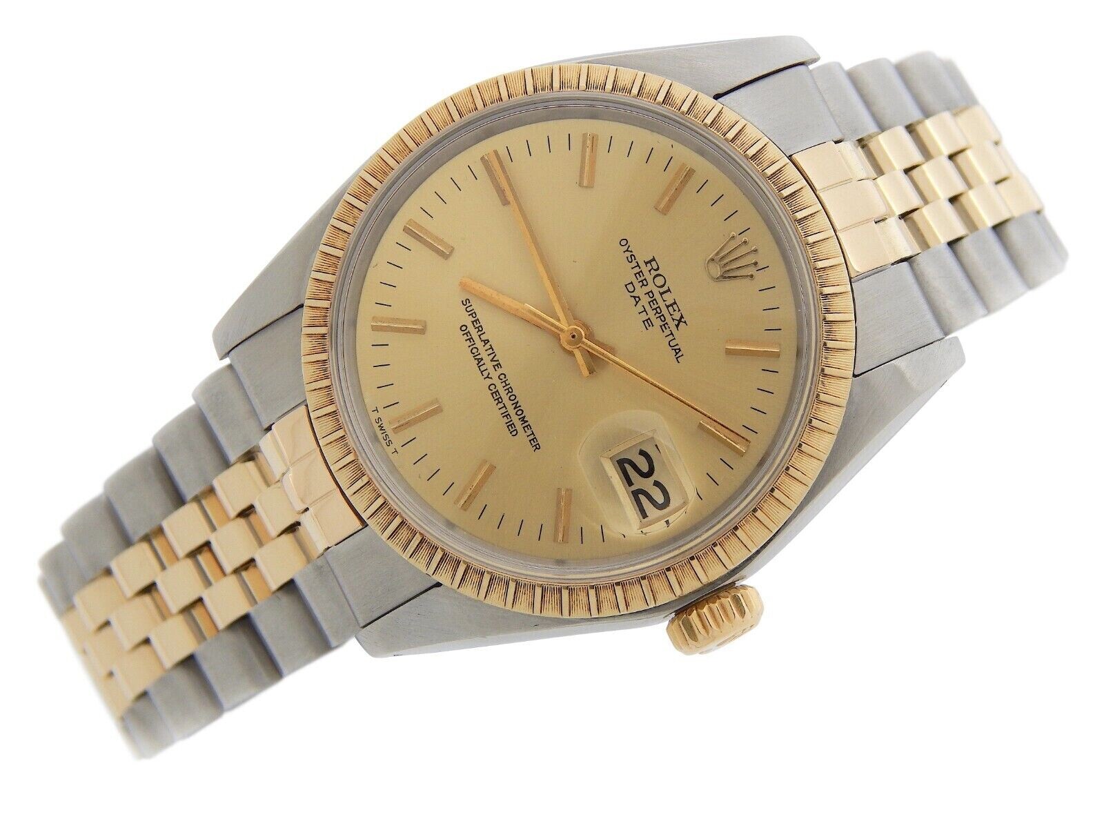 Vintage Rolex Date 1505 2Tone Yellow Gold Stainless Steel Watch ...