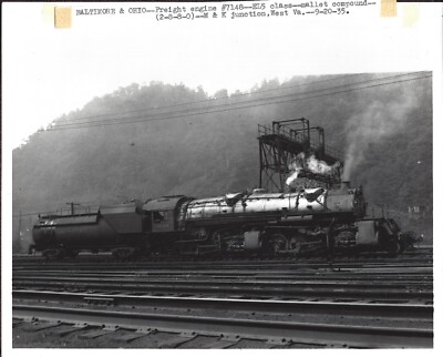 Vintage Photo Steam Engine Baltimore Ohio Railroad 7148-EL5 Mallet ...