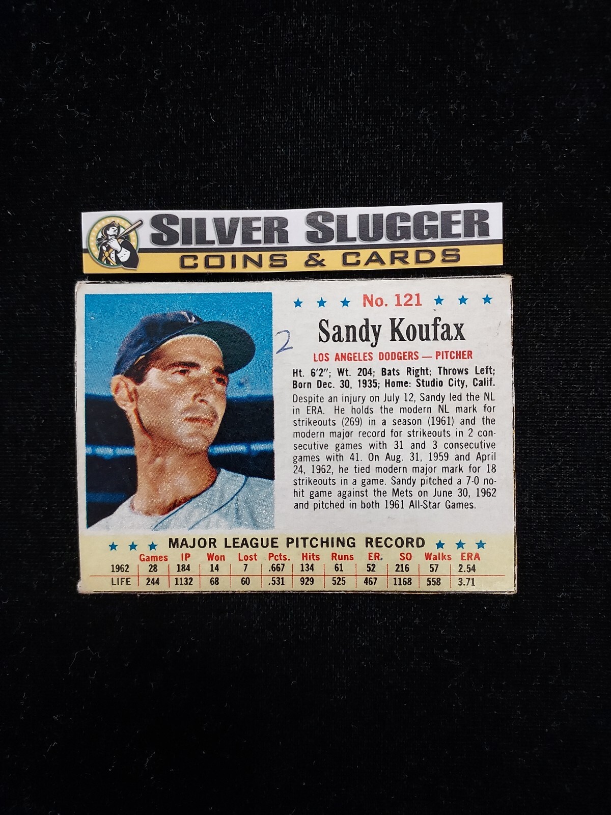 1963 Sandy Koufax Post Cereal Card #121 Los Angeles Dodgers Vintage SEE PICTURES | eBay