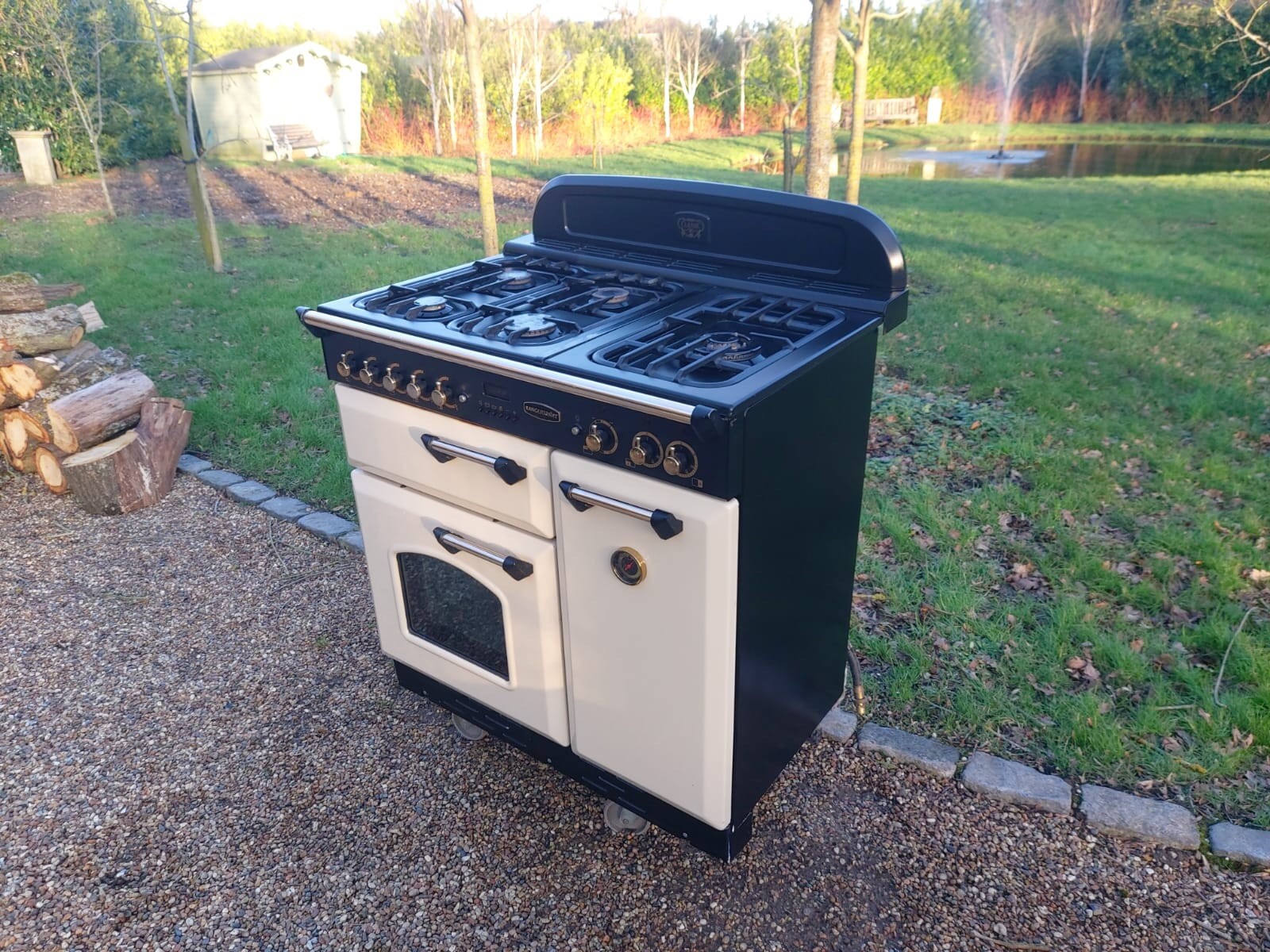 Rangemaster CLA90DFFCR/C Classic 90cm 5 Burners Range Cooker - Cream ...