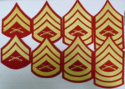 USMC MARINE CORPS MEN'S VINTAGE OLD STYLE WOOL GOLD ON RED RANK ...