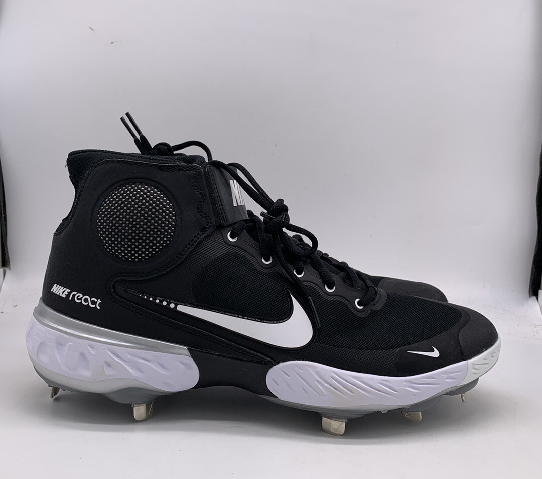 Nike Alpha Huarache Elite Mid Baseball Metal Cleats 14 Grey