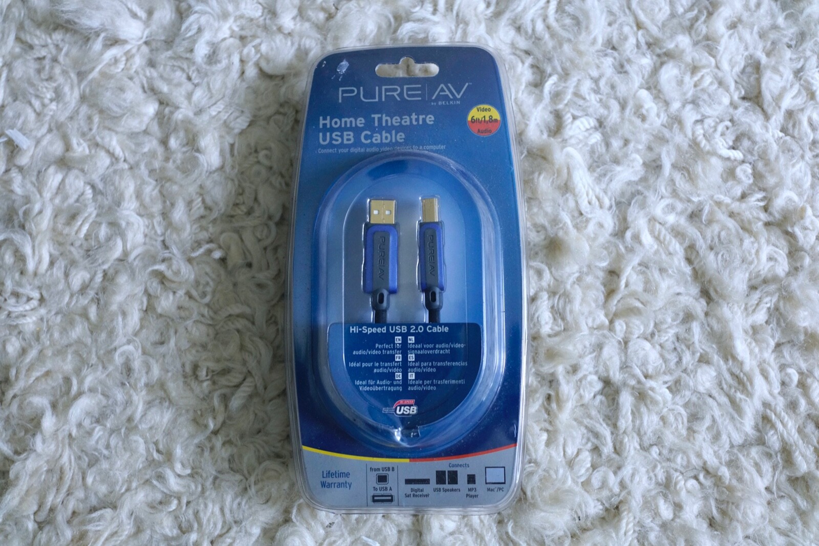 Belkin Pure AV USB A to B Cable - Printer Data Cable - Hi-Speed USB - 6 ...