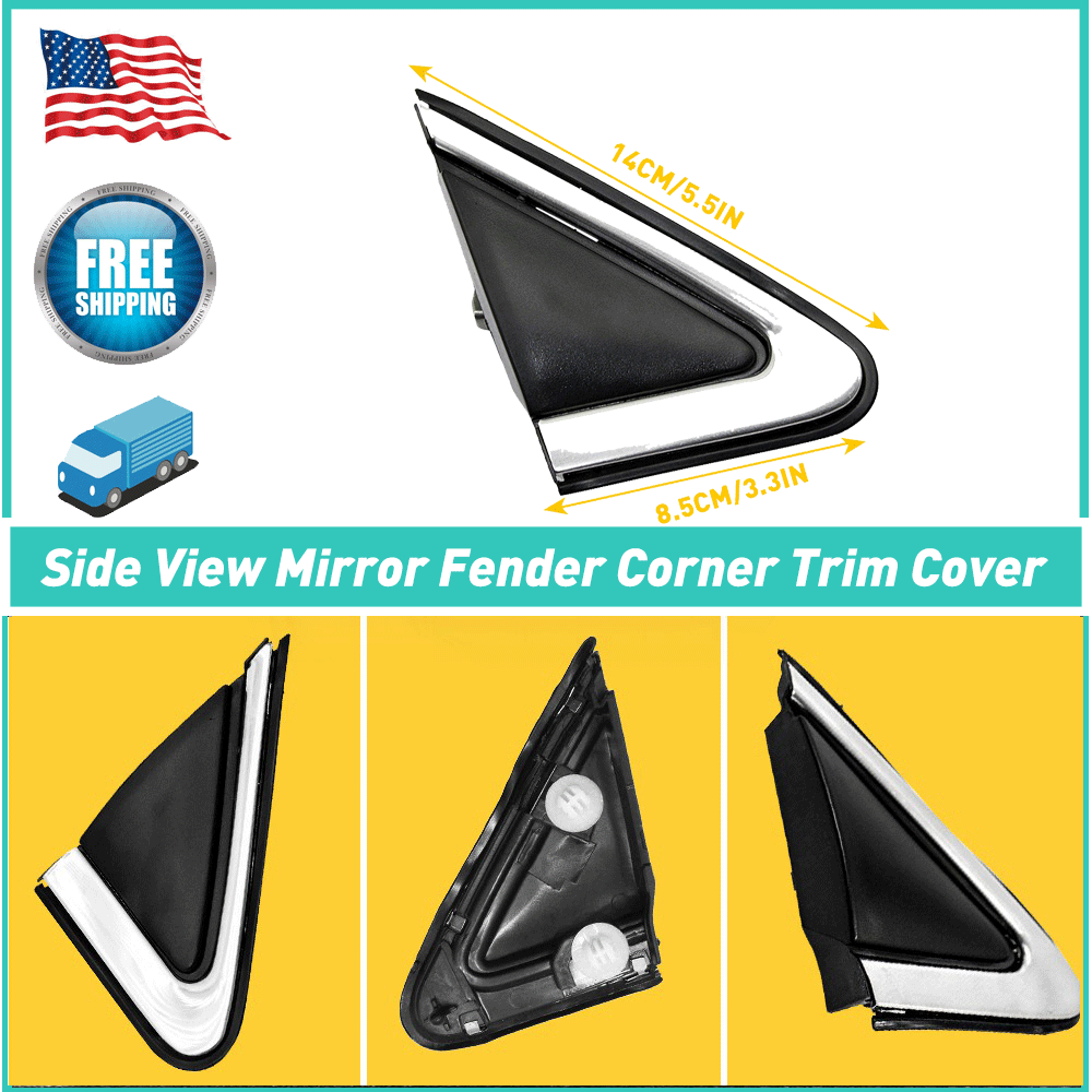 Door Passenger Mirror Finisher Triangle Fender Trims For 2013-2019 ...