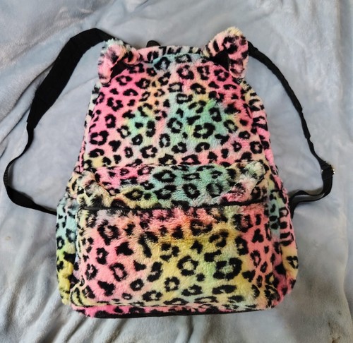 Pink Leopard Fuzzy Backpack W/ Ears! Super Cute | eBay