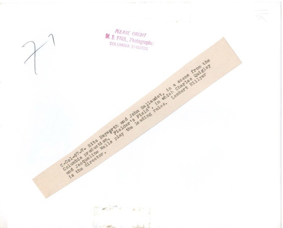 RITA HAYWORTH VINTAGE ORIGINAL Photo B Film GIRLS CAN PLAY John ...