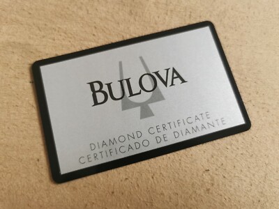 Bulova Vintage Diamond Certificate Card Good Condition | eBay