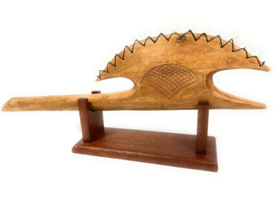 Single Axe Fijian Club 24 inch w/ Shark Teeth - Acacia Wood | # ...