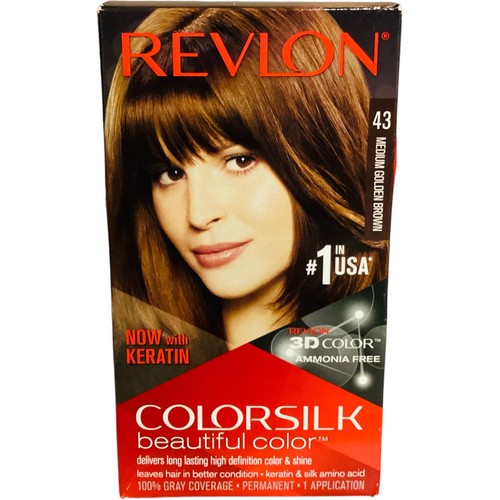 Revlon Colorsilk Beautiful Color #43 Medium Golden Brown With Keratin ...