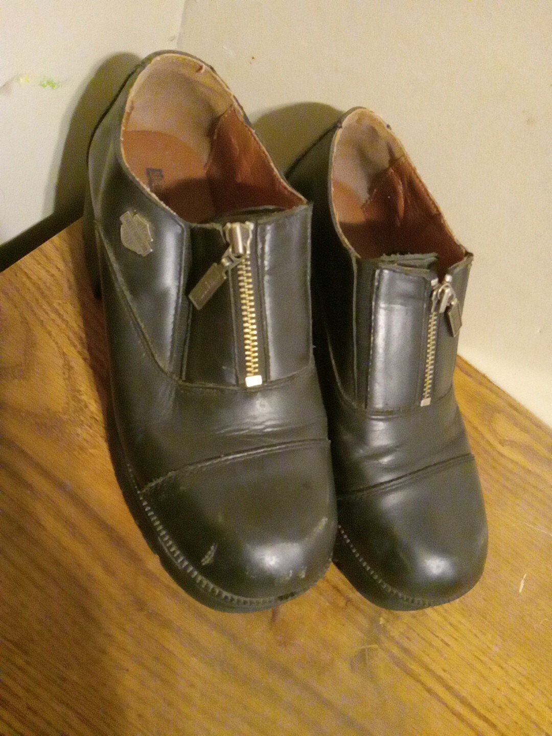 Harley Davidson Black Leather Slip On Clog Shoe Woman… - Gem