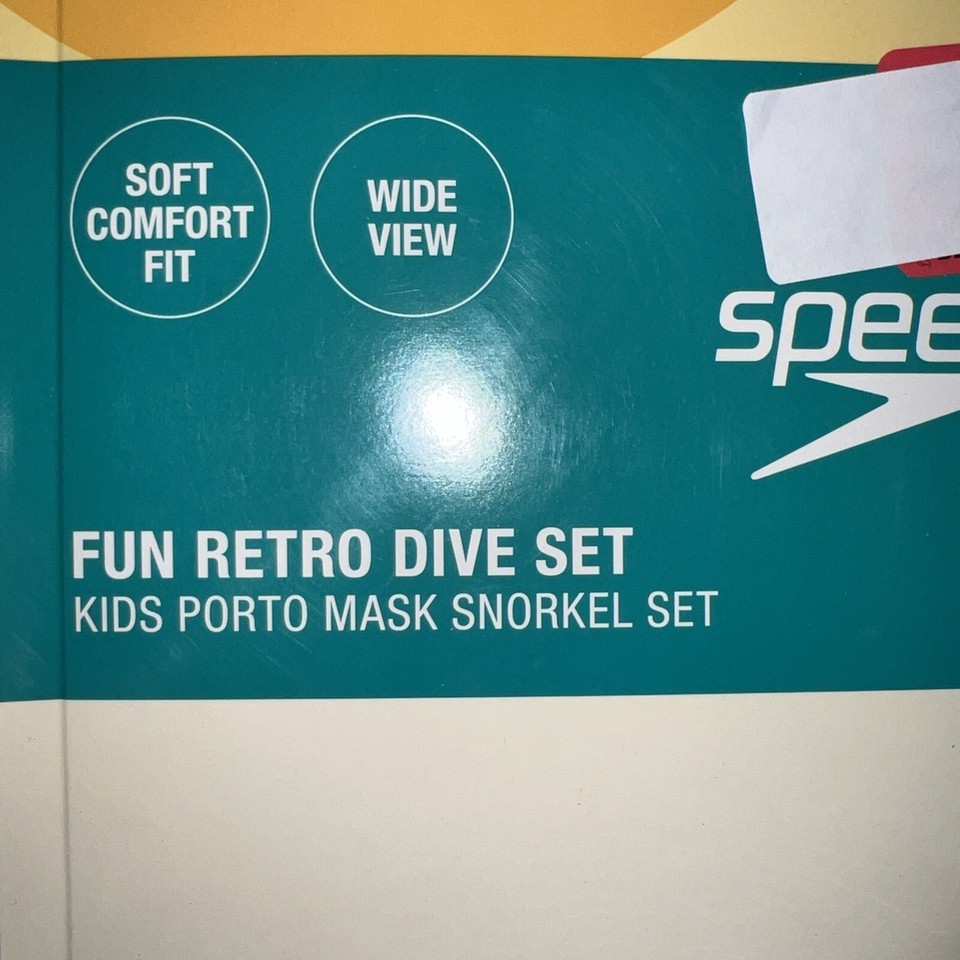 Speedo Kid's Fun Retro Porto Snorkel Dive Mask Set Kids Age 3-6 New In ...