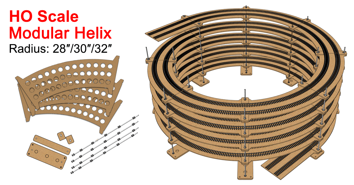 30" Radius Helix For 28" - 30" - 32" Tracks (Best for HO scale) for ...