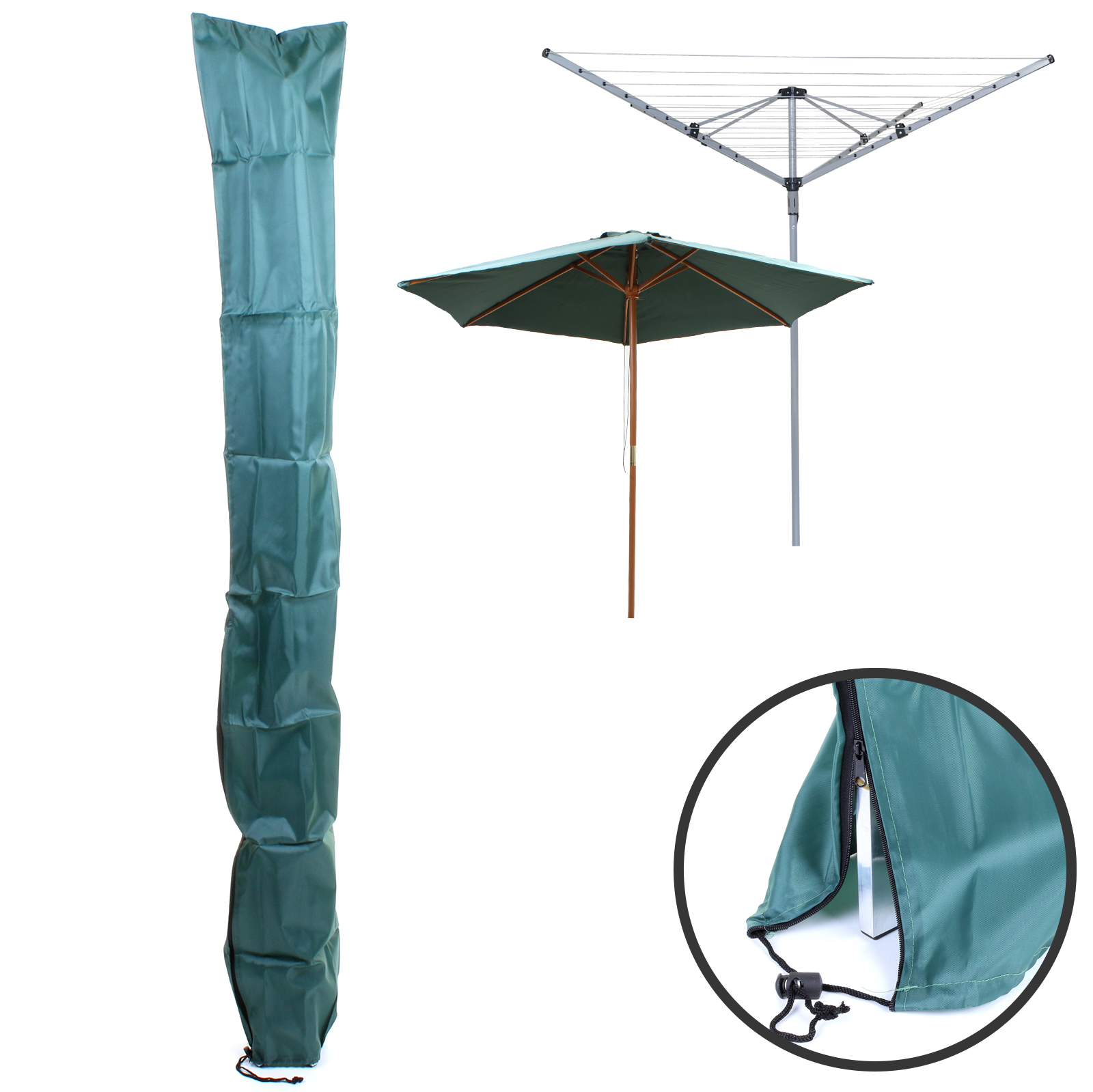 165cm Rotary Washing Line Cover Clothes Airer Drier Waterproof Parasol ...
