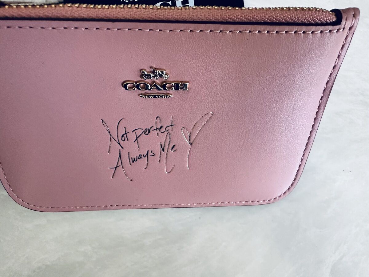NWT COACH PINK/MULTI LEATHER SELENA GOMEZ ZIP CARD CASE NWT COACH PINK/MULTI LEATHER SELENA GOMEZ ZIP CARD CASE
