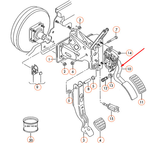 NEW VOLKSWAGEN BEETLE 9C1 ACCELERATOR PEDAL LHD 6Q1721503L ORIGINAL | eBay