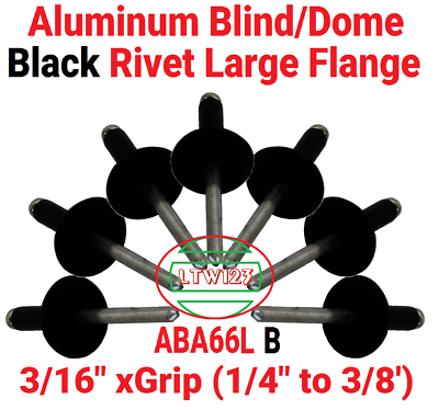 (50) Aluminum Large Head rivet 3/16 x Grip (1/4" to 3/8") ABA66L B | eBay