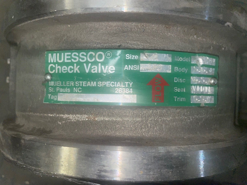 MUELLER MUESSCO SS CHECK VALVE MODEL 72 SIZE 6" 150# | eBay