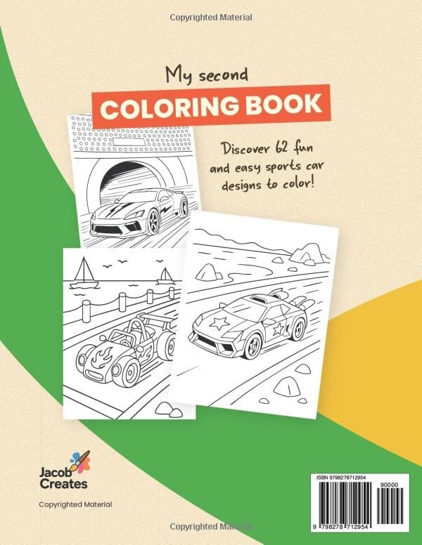 Racing Cars Coloring Book for Kids Ages 6–8 (Vol. 2): Fast Cars, Race ...