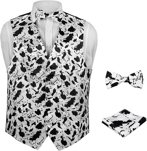 Concitor Men's Dress COW Animal Pattern Design Mens Bow Tie and Hanky ...