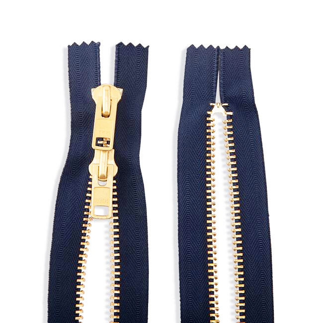 YKK #10 7"- 48" Brass Two Way Non-Separating Coverall Zipper Select ...