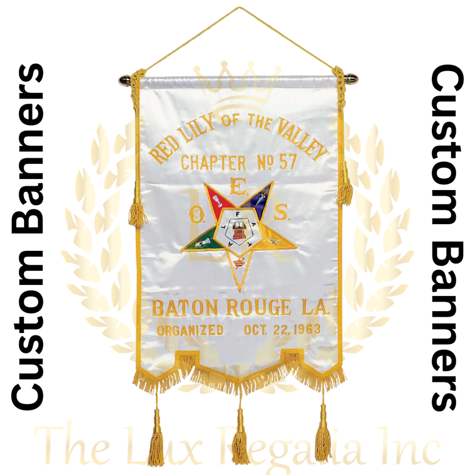 Masonic Regalia OES Custom Made Bulion Wires Hand Embroidered banners ...