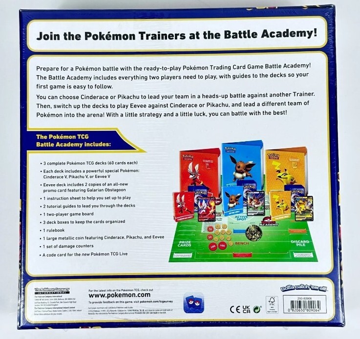 Pokemon Battle Academ Training Card Game Includes 3 Full Decks 60 Cards ...