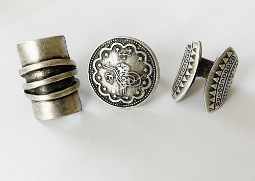 Silver Plated Boho Adjustable Rings Tribal Jewelry Lot Ethnic Festival ...