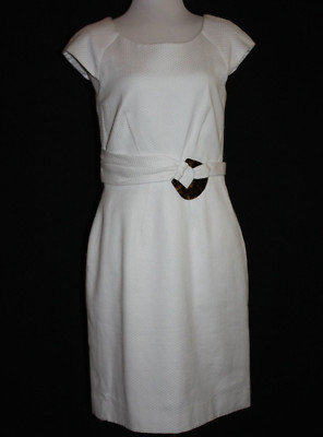 🌹BIGIO COLLECTION Women's Ivory Cotton Stretch Lined Cap Sleeve Dress ...