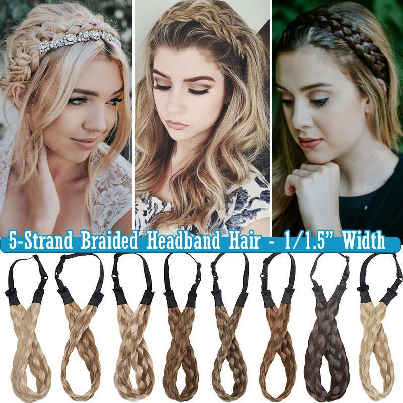 REAL Natural Hair Band Plaited Headband Braided & Elastic Band Hair ...