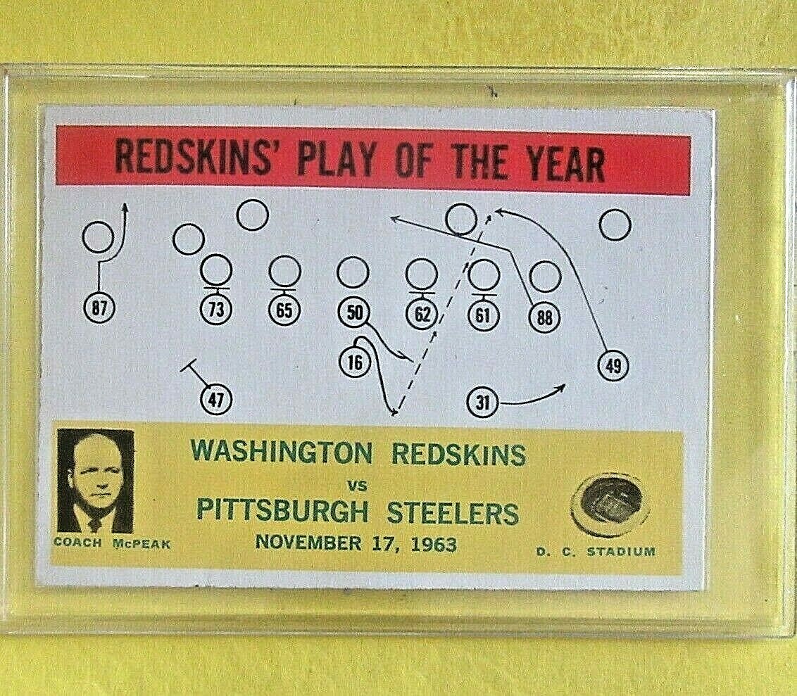 WASHINGTON REDSKINS 1961 VINTAGE REDSKINS' PLAY OF THE YEAR #196 | eBay