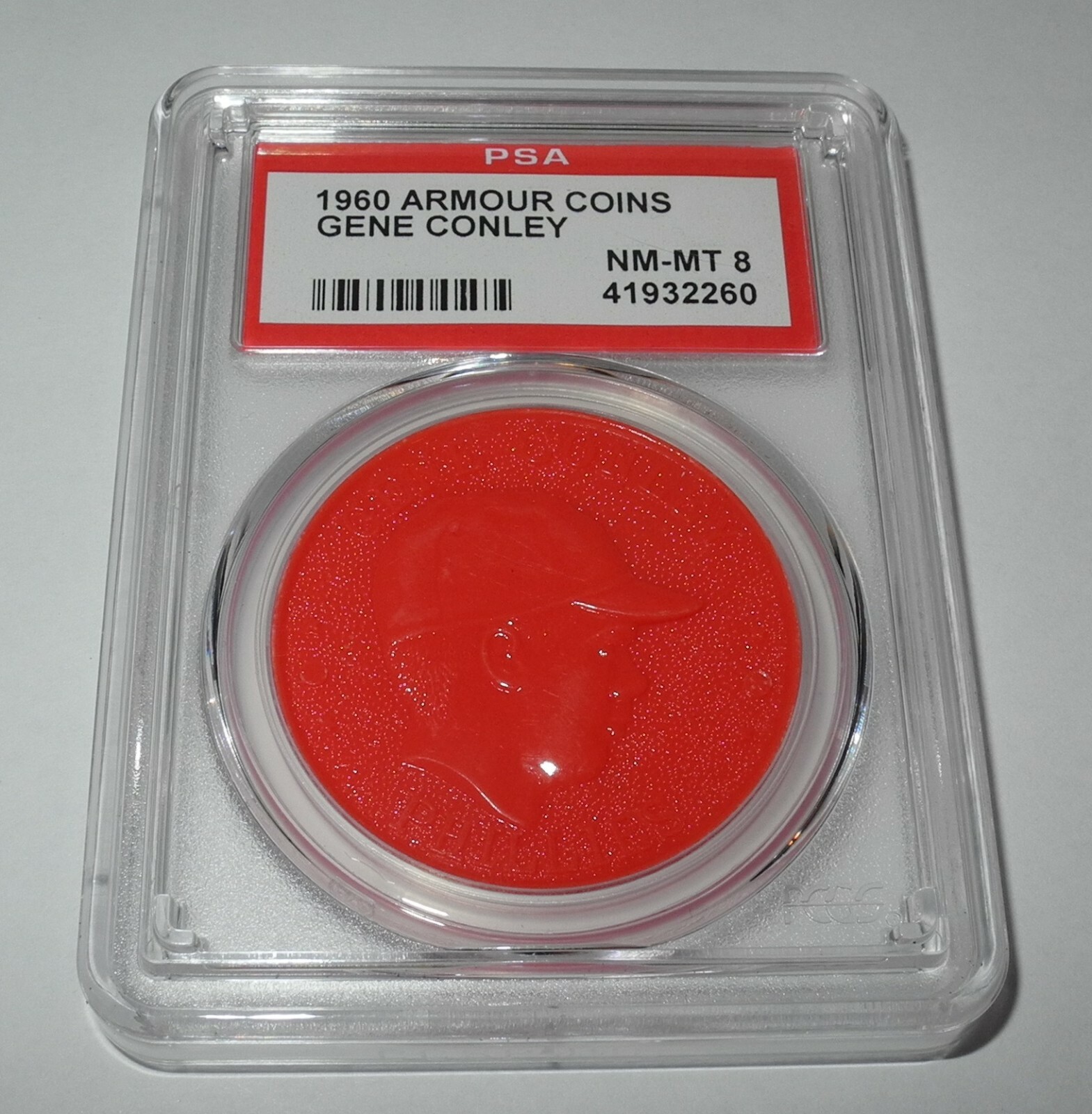 1960 Armour Baseball Coin Pin Gene Conley Philadelphia Phillies PSA 8 ...