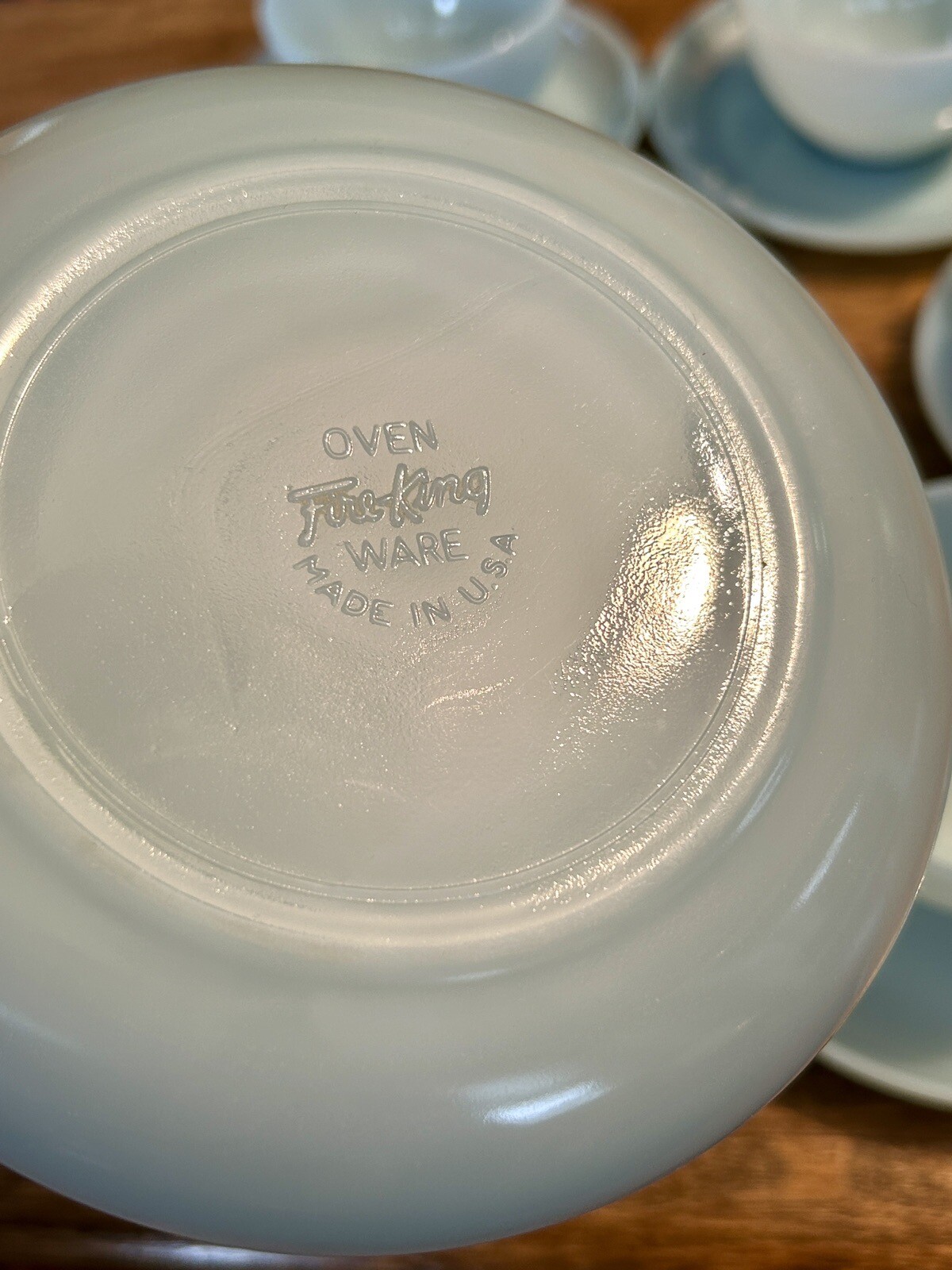 Fire King Turquoise Blue Cup Saucer Set 12 Piece Delphite Azurite ...