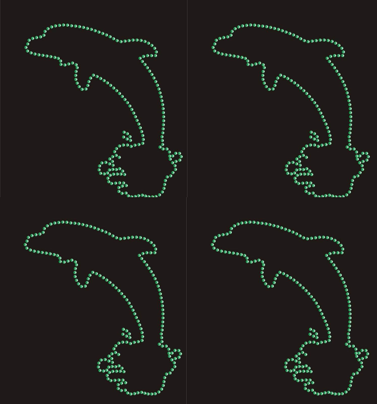 Iron-On Rhinestone Design 7" Dolphin Transfer Hot Fix Motif Any Color ...